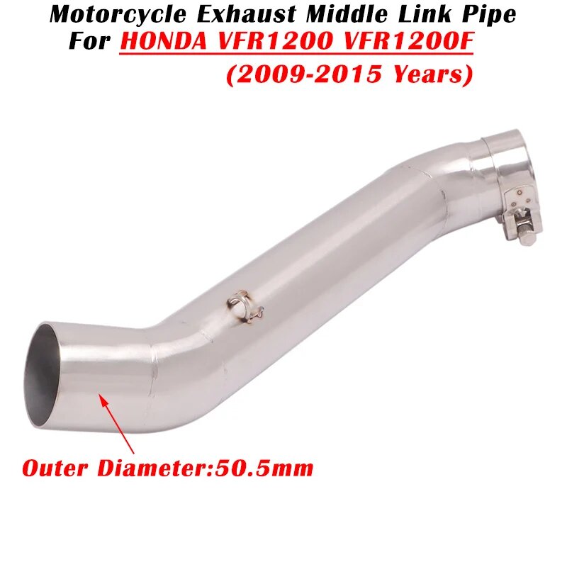 Для HONDA VFR1200 VFR1200F VFR 1200 F 2009 - 2014 2015 мотоциклетная система выхлопных газов, модифицированный глушитель 51 мм, средняя звеньевая труба