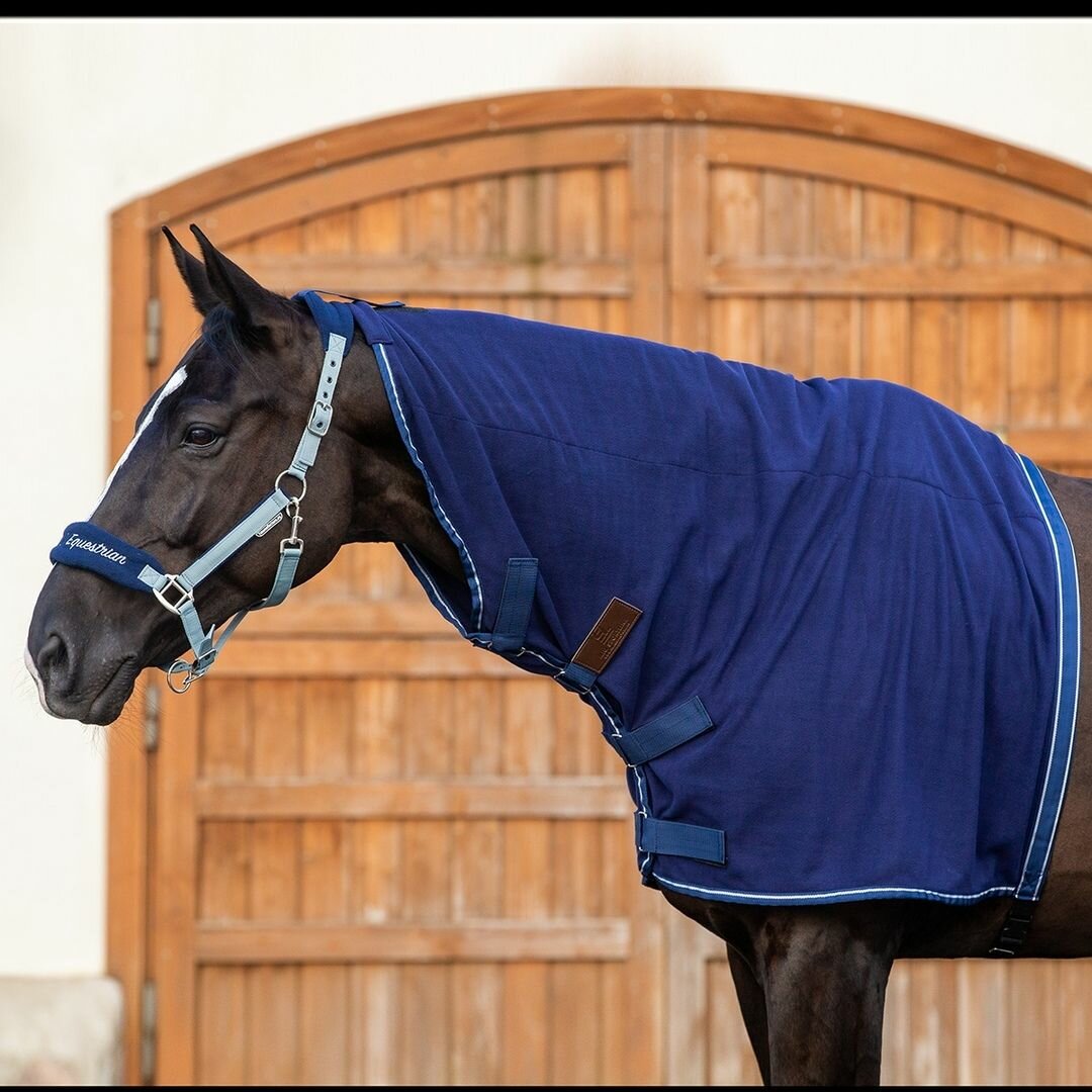 Капор для лошади флисовый FLEECE NECK синий (M)