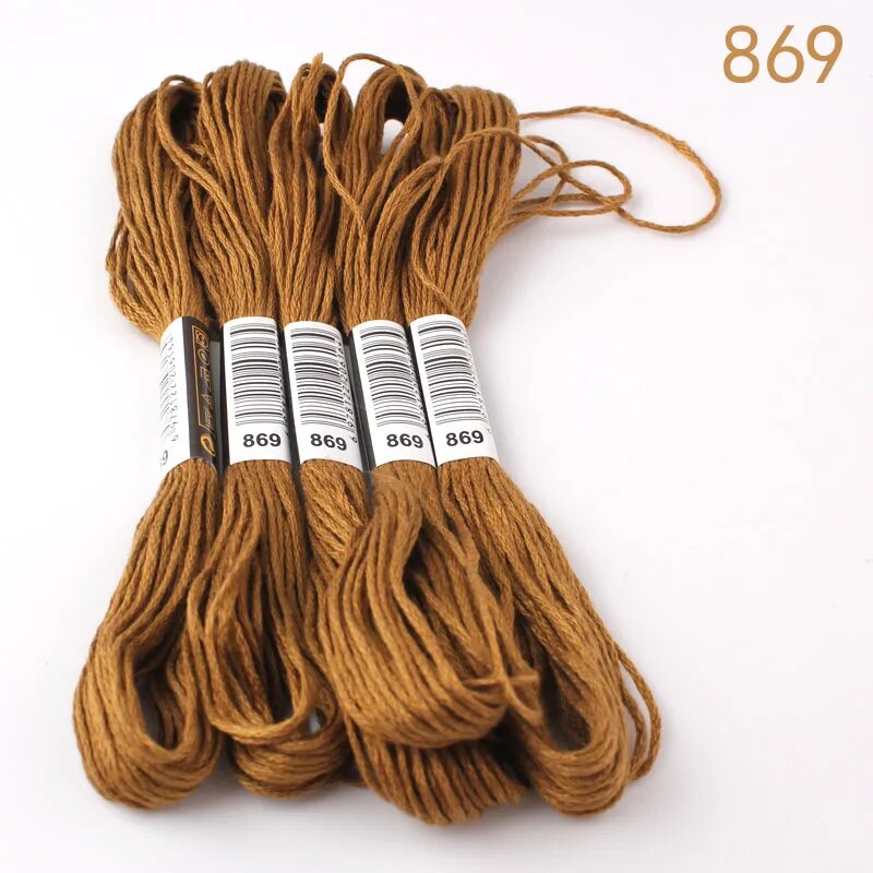 Нитки для вышивки DMC 869, 10 шт, полиэстер, 8 м