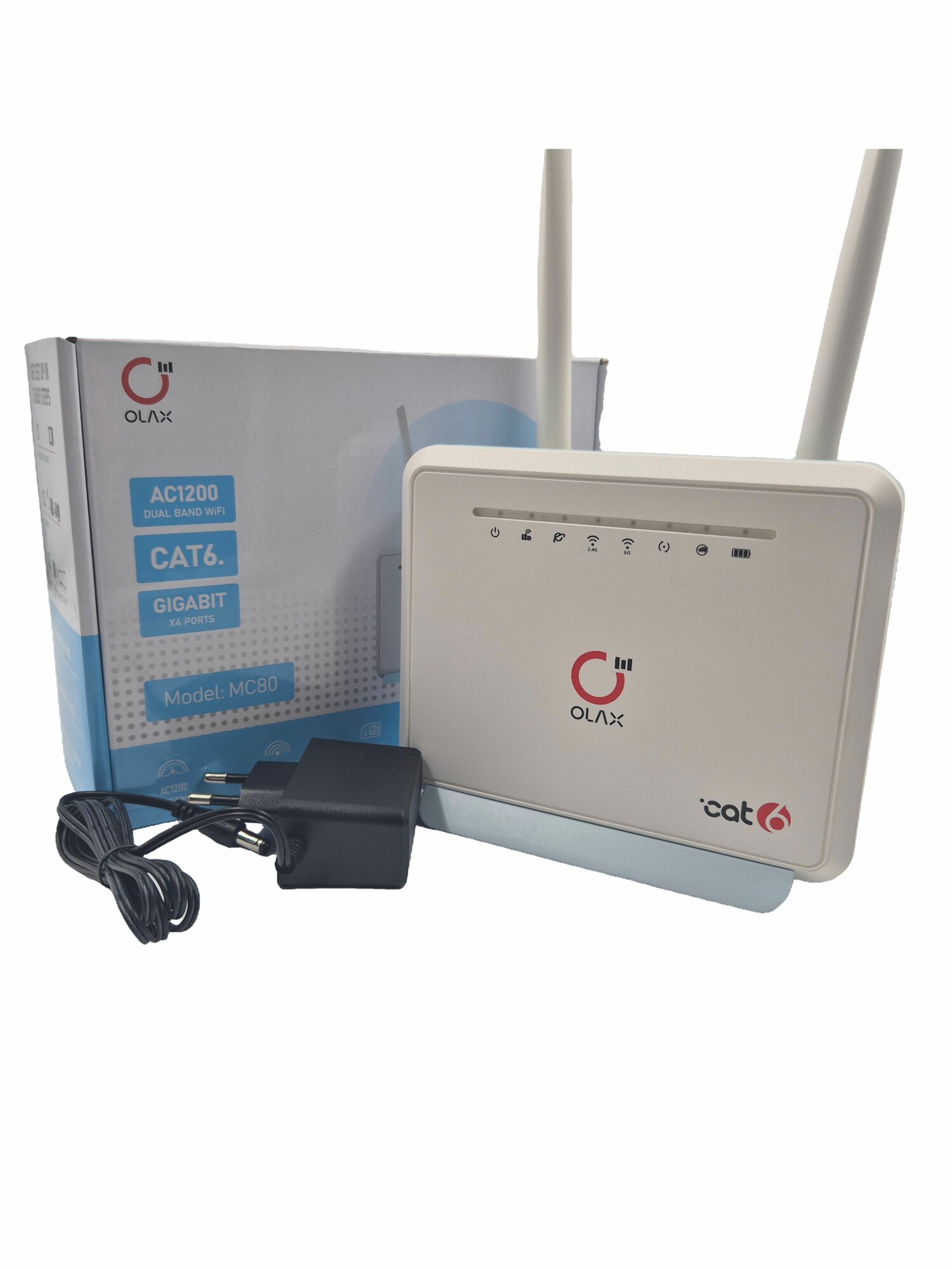 3G/4G Роутер OLAX MC80 LTE Cat.6 до 300 Мбит/с, IMEI TTL, аккумулятор 5000мА, Wifi 2.4/5Ггц, 4 гигабит. порта, 2 x SMA для внешней антенны