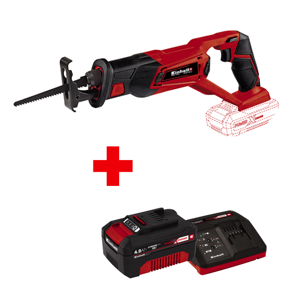 Пила сабельная акк. Einhell PXC TE-AP 18 Li, 18В, ход 22мм, 0-2600/мин, 100мм, Quick+1 акк. 4Ач+ЗУ 4326300SET