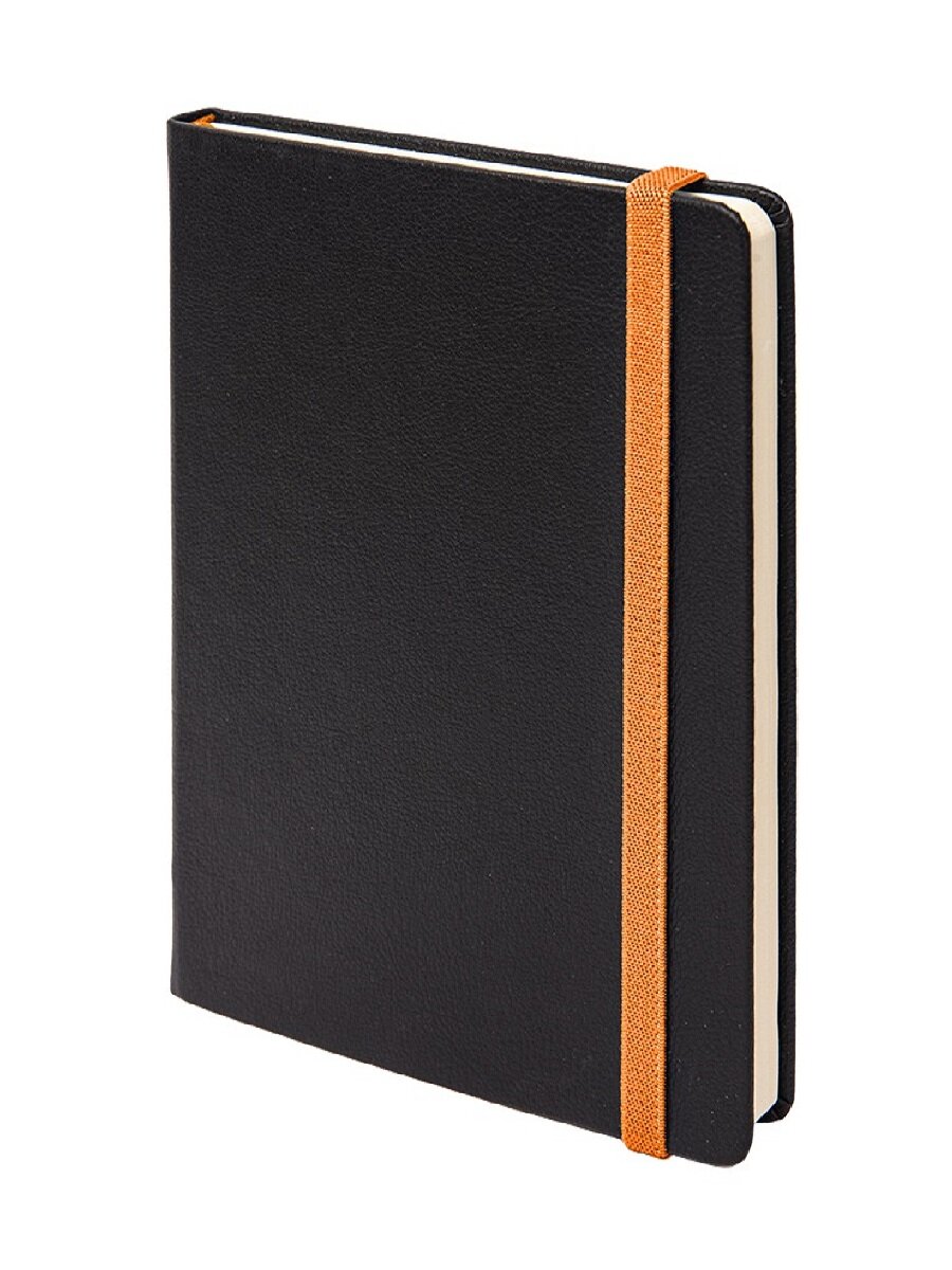 Ежедневник-планер учителя, блокнот недатированный Ray, А5, черный/оранжевый, кремовый блок, без обреза
