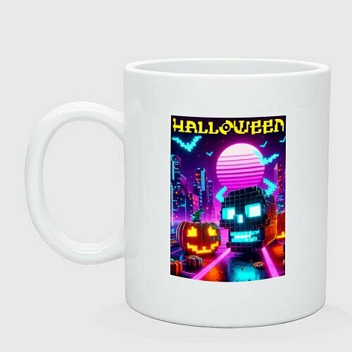 Minecraft and halloween- vaporwave Керамическая кружка
