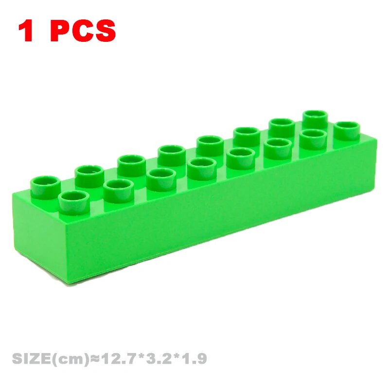 Зеленый строительный блок 2x8, 1 шт.