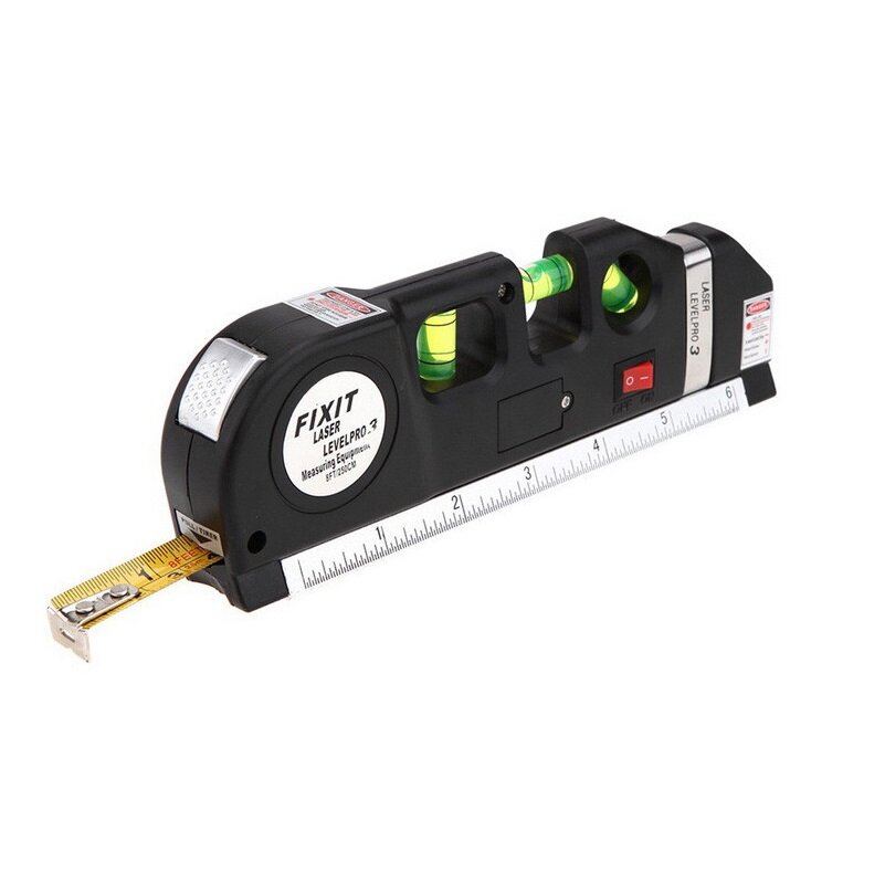 Лазерный уровень LASER LEVELPRO3 по 2 осям, линейка и рулетка 2,5 м — фото 1
