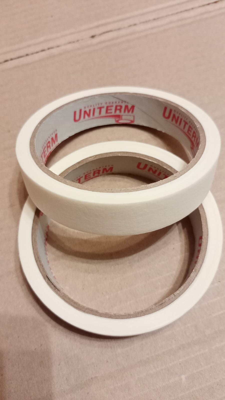 Скотч малярный односторонний белый UNITERM , 19 мм х 18 м, 8 шт.