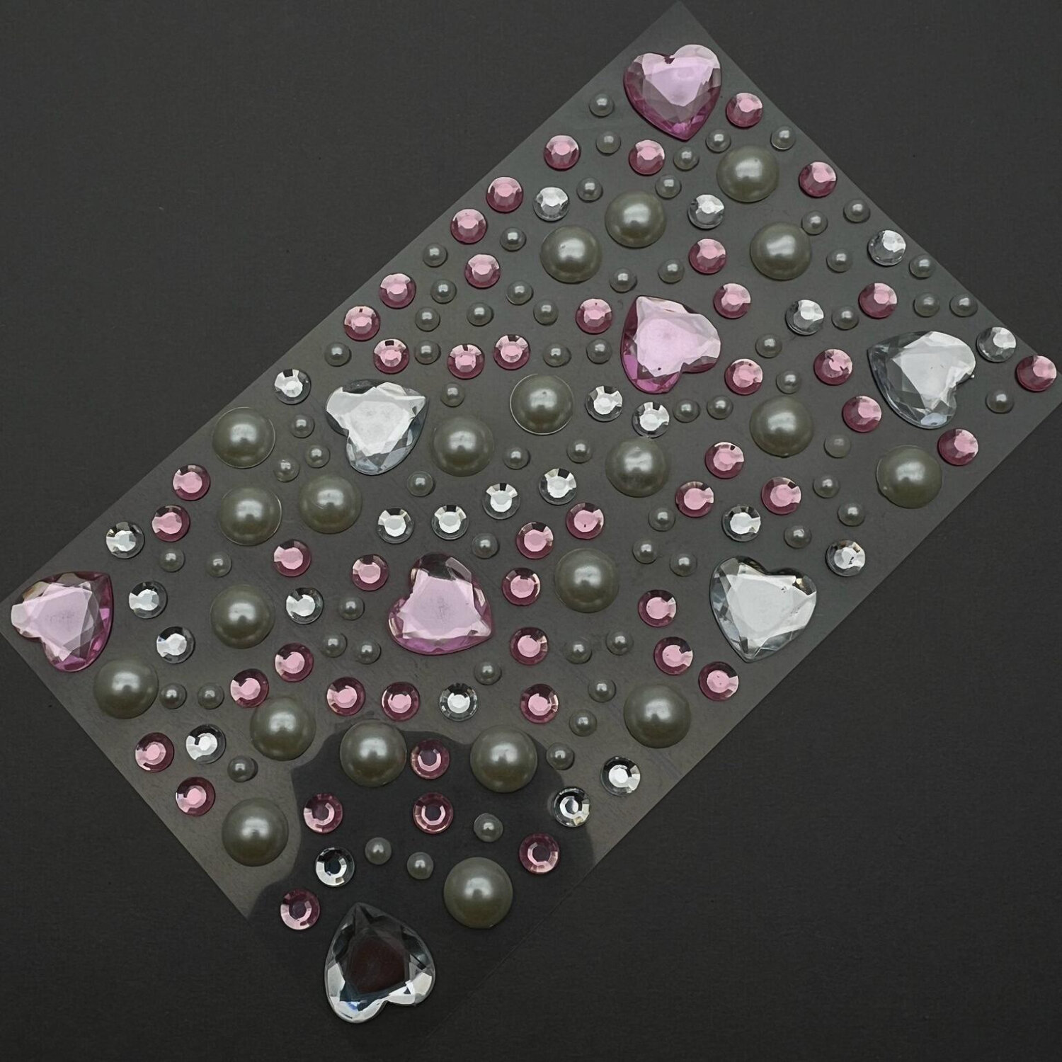 Стразы на клеевой основе Zoo Nail Art микс с сердечками №1833 розовые