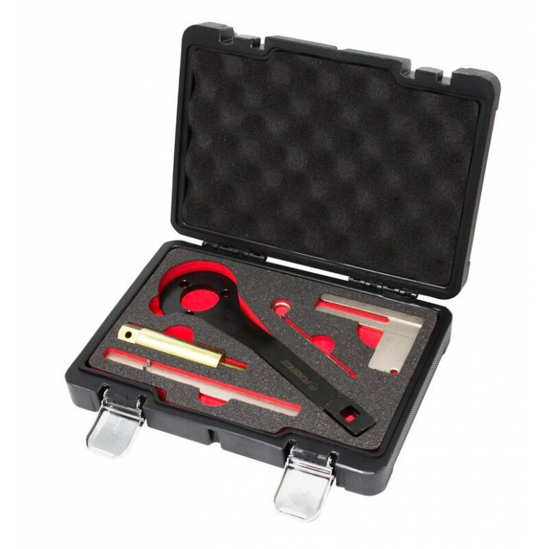 Набор фиксаторов для обслуживания бензиновых двигателей с цепным приводом 5пр. BMW mini, Citroen, Peugeot, в кейсе 'Premium' Forsage