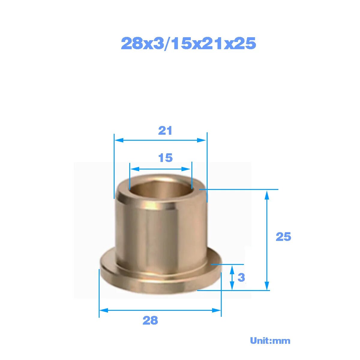 Бронзовые втулки подшипника M15-M30 1pcs 28x3-15x21x25