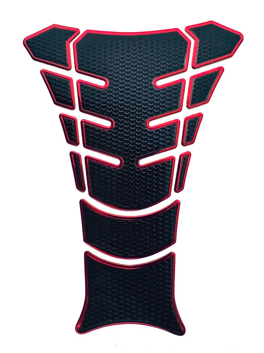 Мото наклейка мототор, карбоновое покрытие, на бак, 20x15см, красная