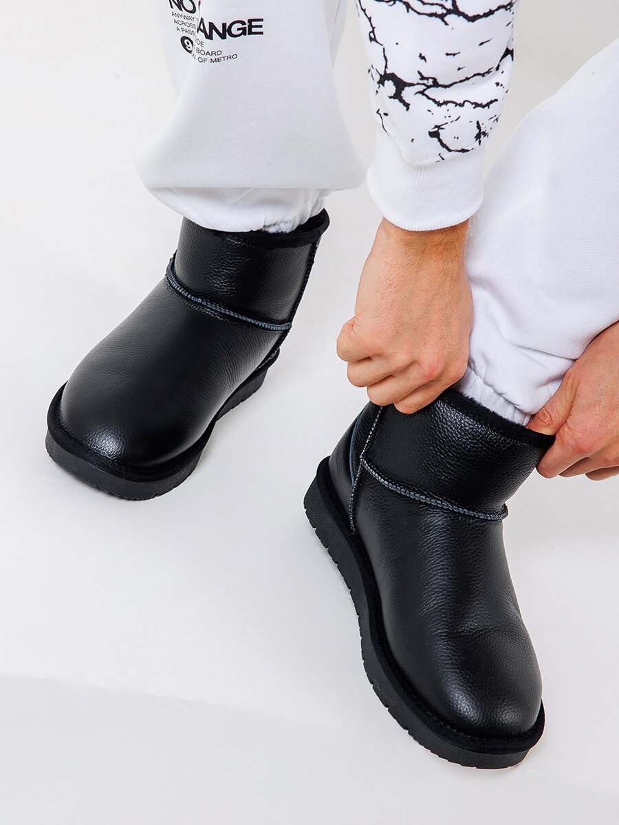 Угги мужские зимние натуральная кожа утепленные антискользящая подошва 2025-2026