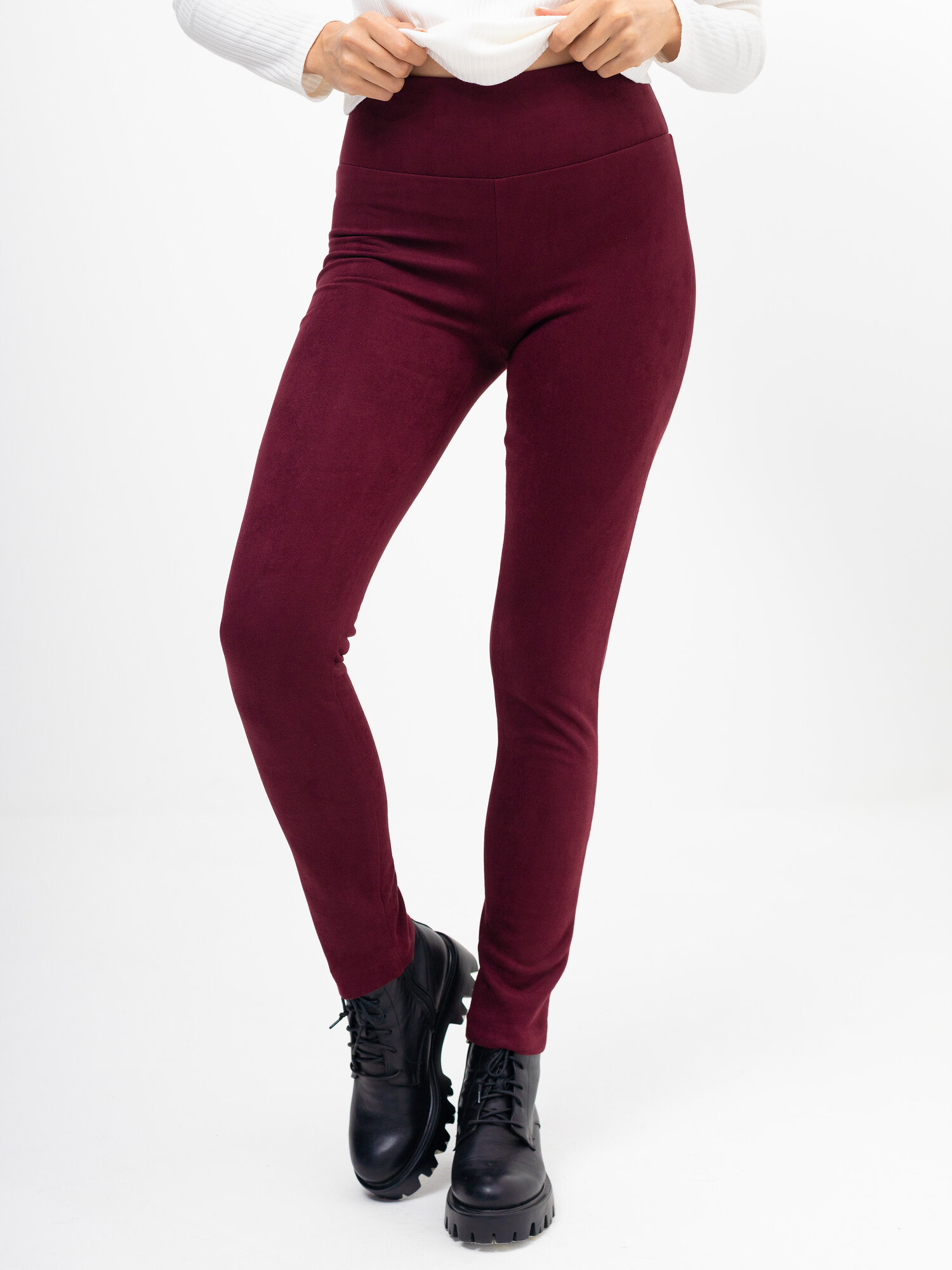 Легинсы Брюки-леггинсы замшевые на трикотажной основе