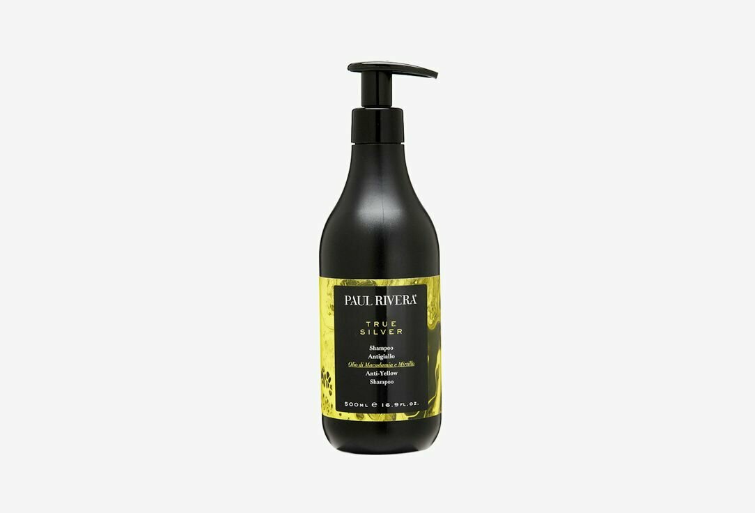 Шампунь для устранения желтых оттенков волос PAUL RIVERА TRUE SILVER ANTI-YELLOW SHAMPOO 500 мл