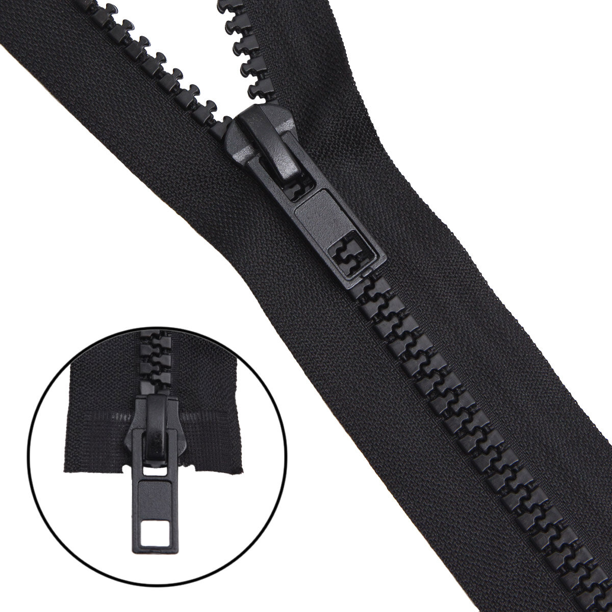 Молнии айрис "Трактор", тип 8, 2 замка, 75 см, цвет 580 черный, 5 шт