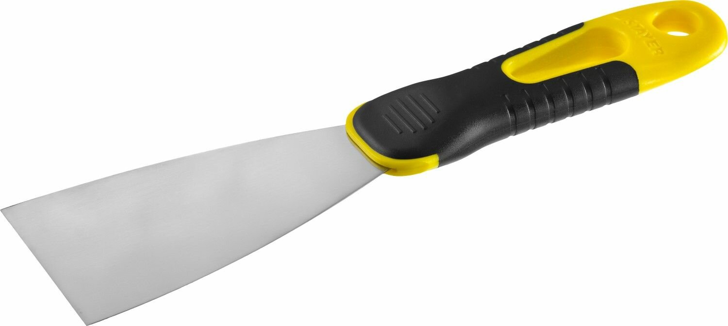 Шпатель STAYER Flat, 60 мм, х-образное полотно, облегченная ручка из нержавейки, профессиональный инструмент 10045-06