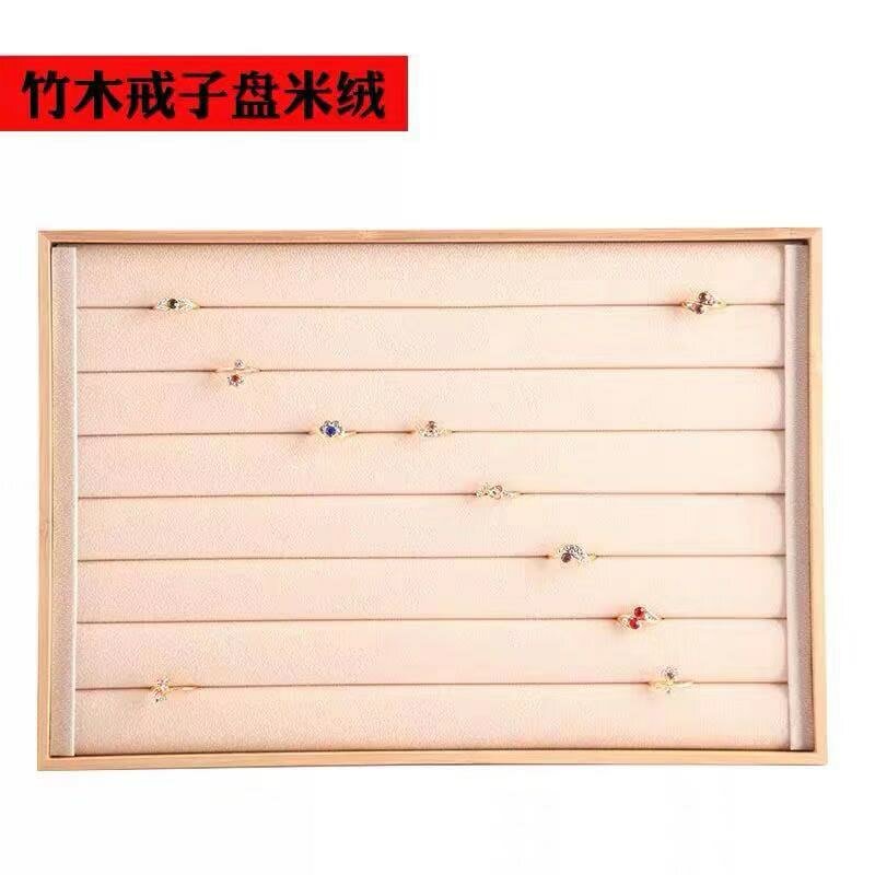 Витрина для ювелирных изделий, бамбуковая, деревянная, с подсветкой