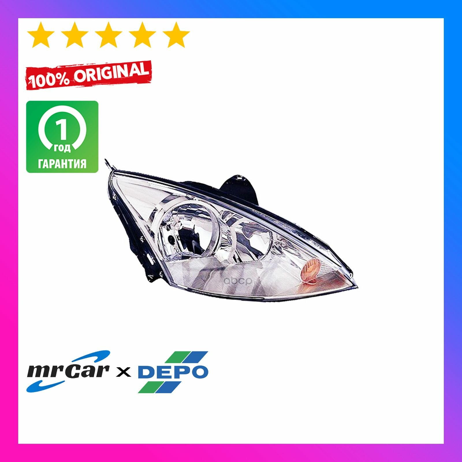 Фара правая для Ford Focus 1 DEPO 431-1152R-LD-EM / Форд Фокус 1