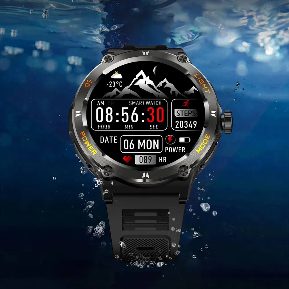 Фитнес-трекер Smart Watch, черный, спортивный браслет с функцией мониторинга, будильником, фонариком, водонепроницаемый — фото 1