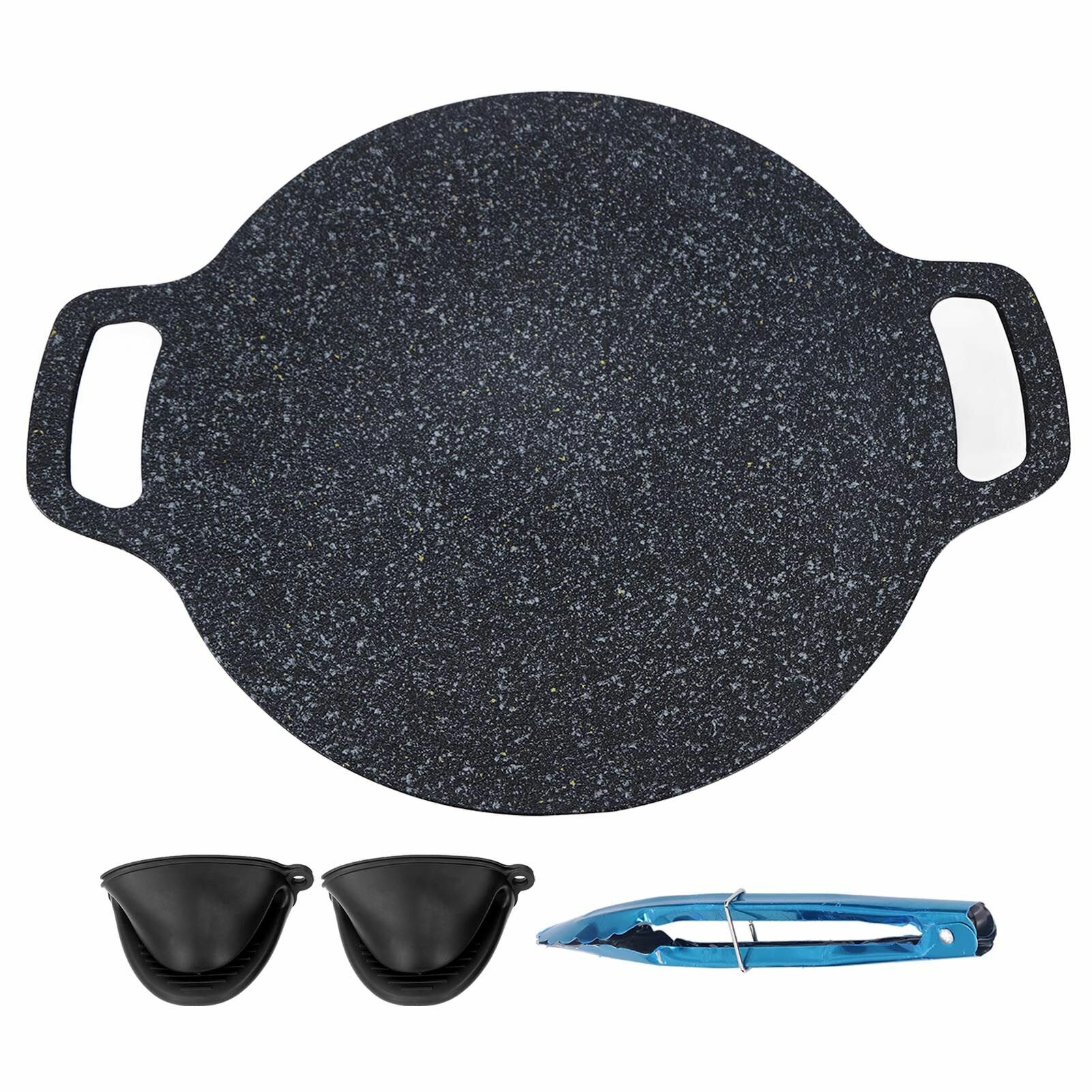 Корейская сковорода-гриль 30 см с зажимом для еды