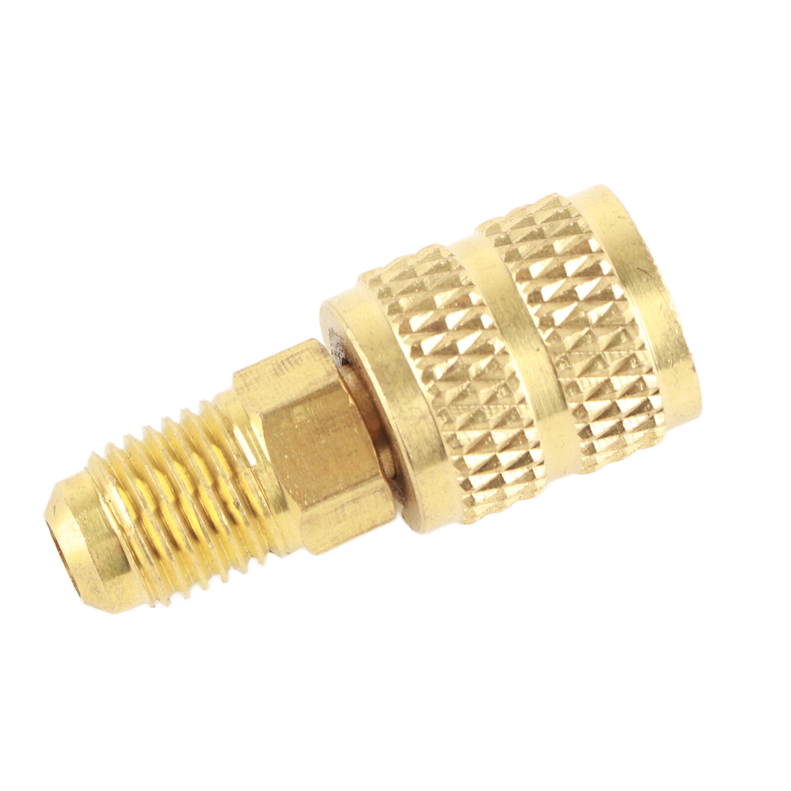 Адаптер R410A для кондиционера 1/4 дюйм Мужской SAE на 5/16 дюйм Женский SAE Соединитель для шланга HVAC Соединитель для насоса 1 штука Бронза