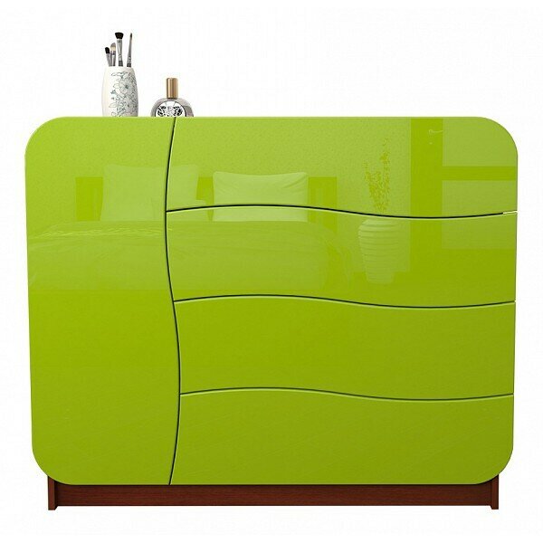 Комод Вита-32 корпус итальянский орех / яблоко глянец, 115х95х40 см