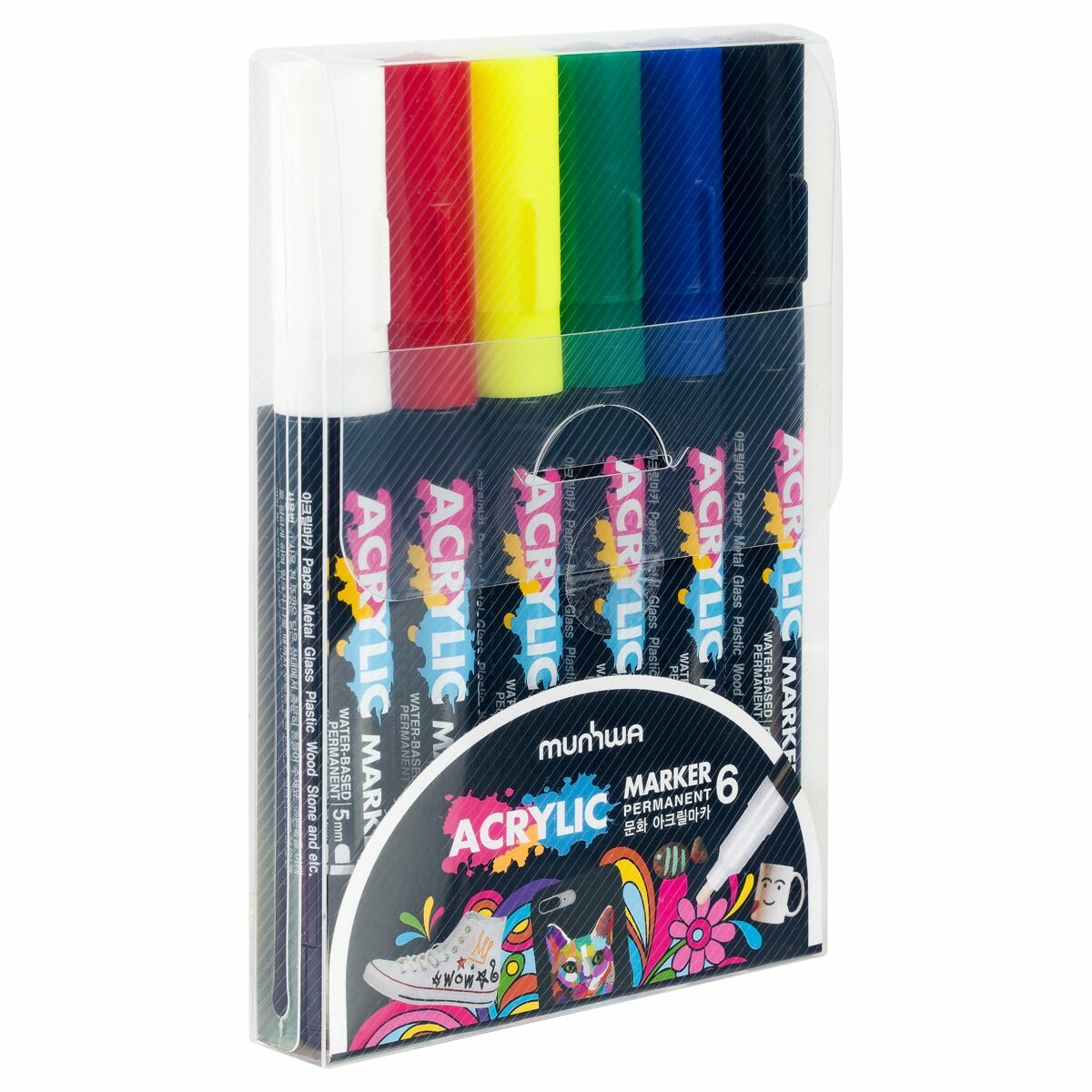 Набор маркеров акриловых MunHwa (5мм, 6 цветов) (ACM6)