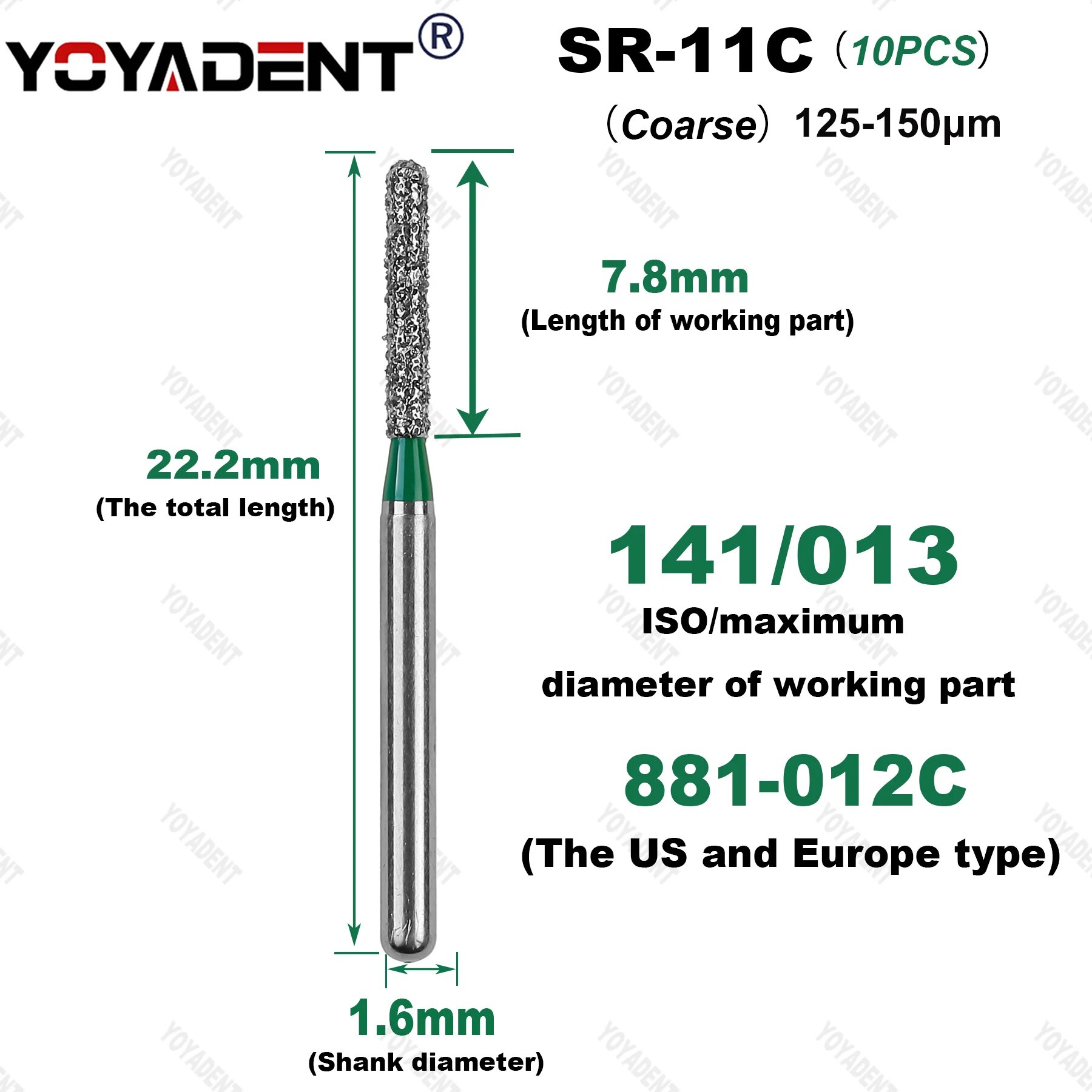 YOYADENT стоматологические боры алмазные 1,6 мм
