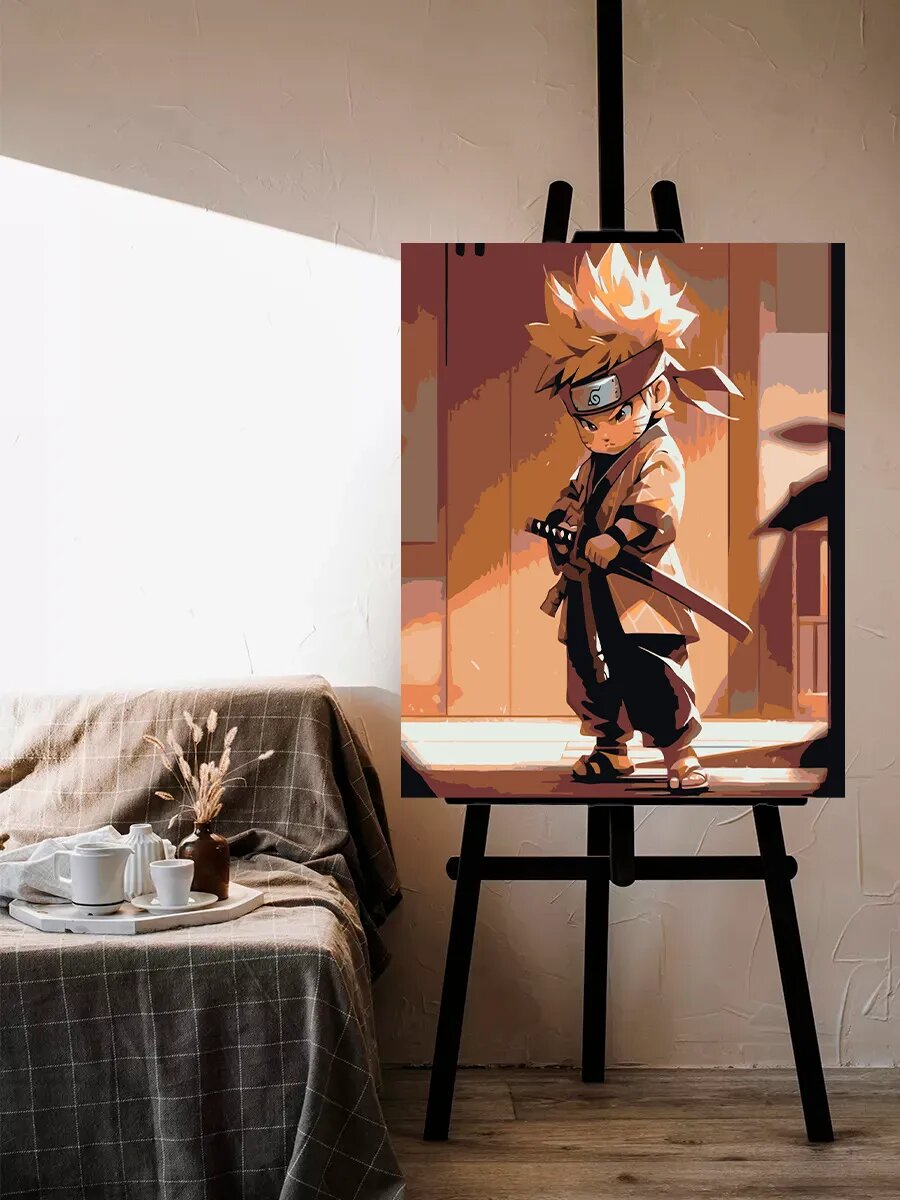 Картина по номерам Аниме Наруто Мультсериал Маленький Наруто