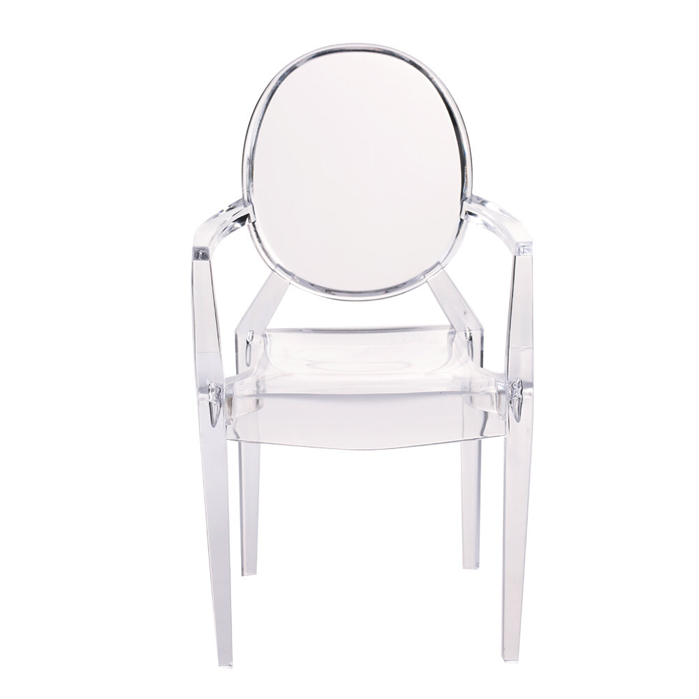 Миниатюрное пластиковое кресло-шезлонг для кукольного домика масштаба 1/6 (прозрачное).