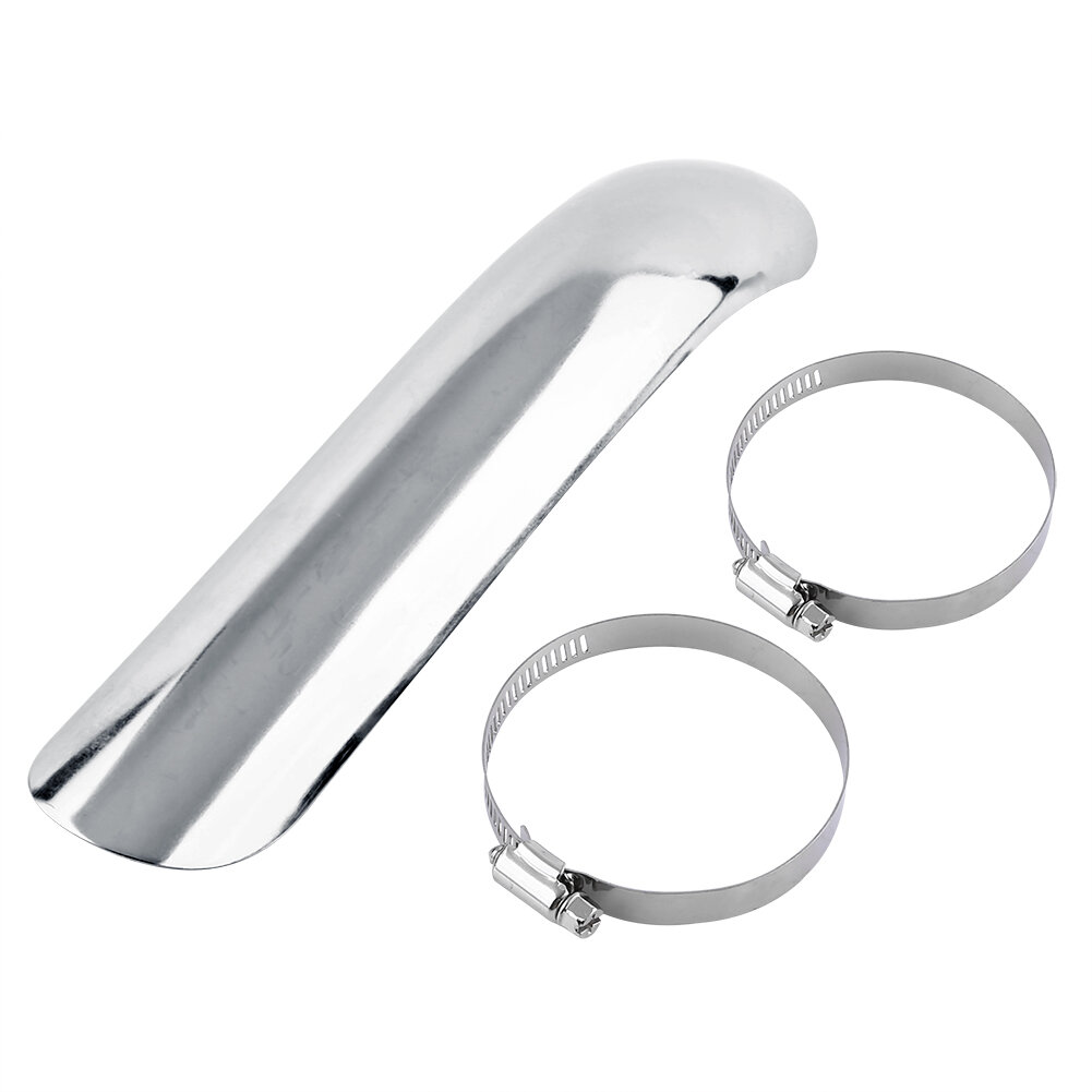 Стальной теплозащитный экран для мотоцикла, изогнутая накладка на выхлопную трубу глушителя для Honda, серебристый.