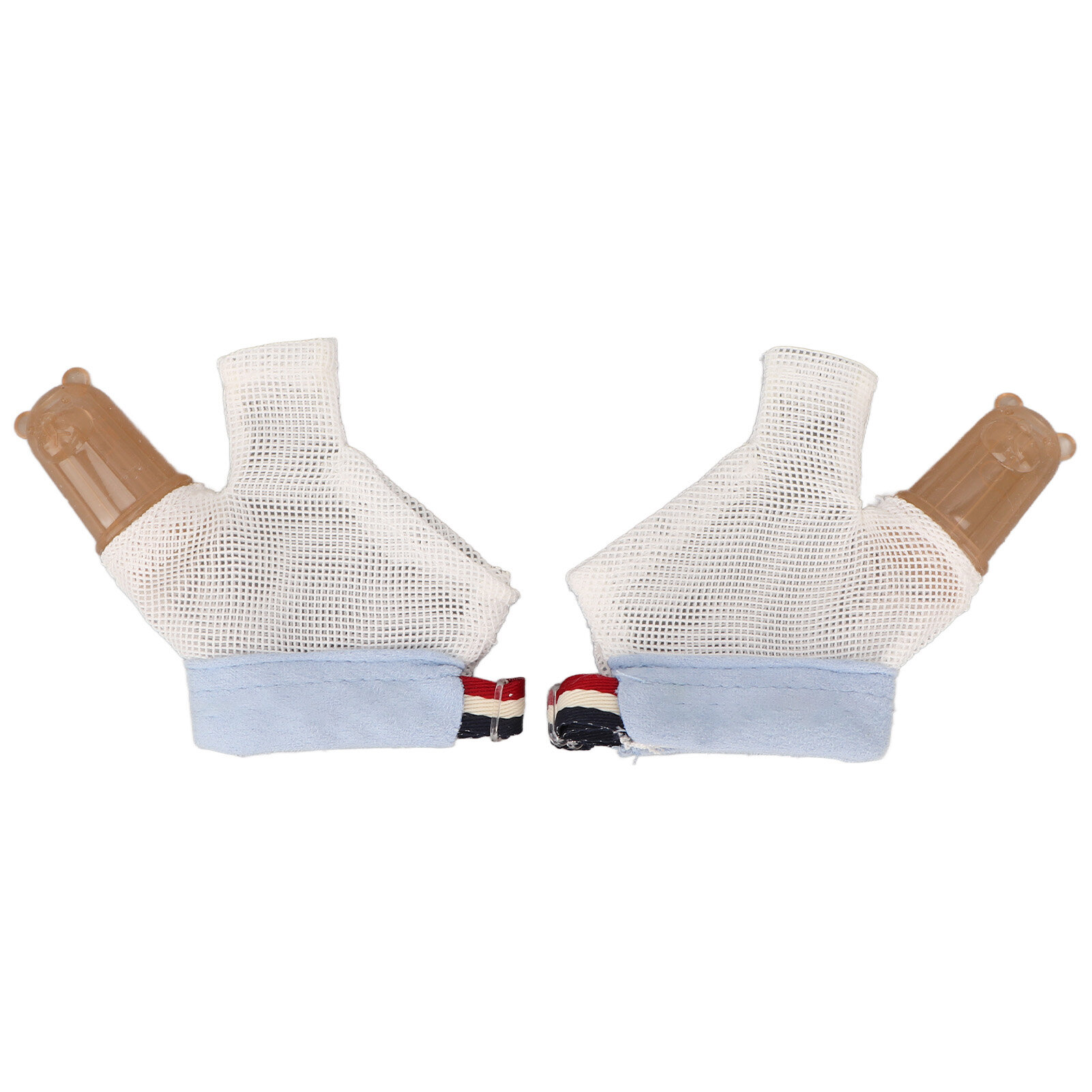 1 пара перчаток для защиты от сосания пальца, мягкие, регулируемые, с пряжкой, для защиты большого пальца, для детей, синие