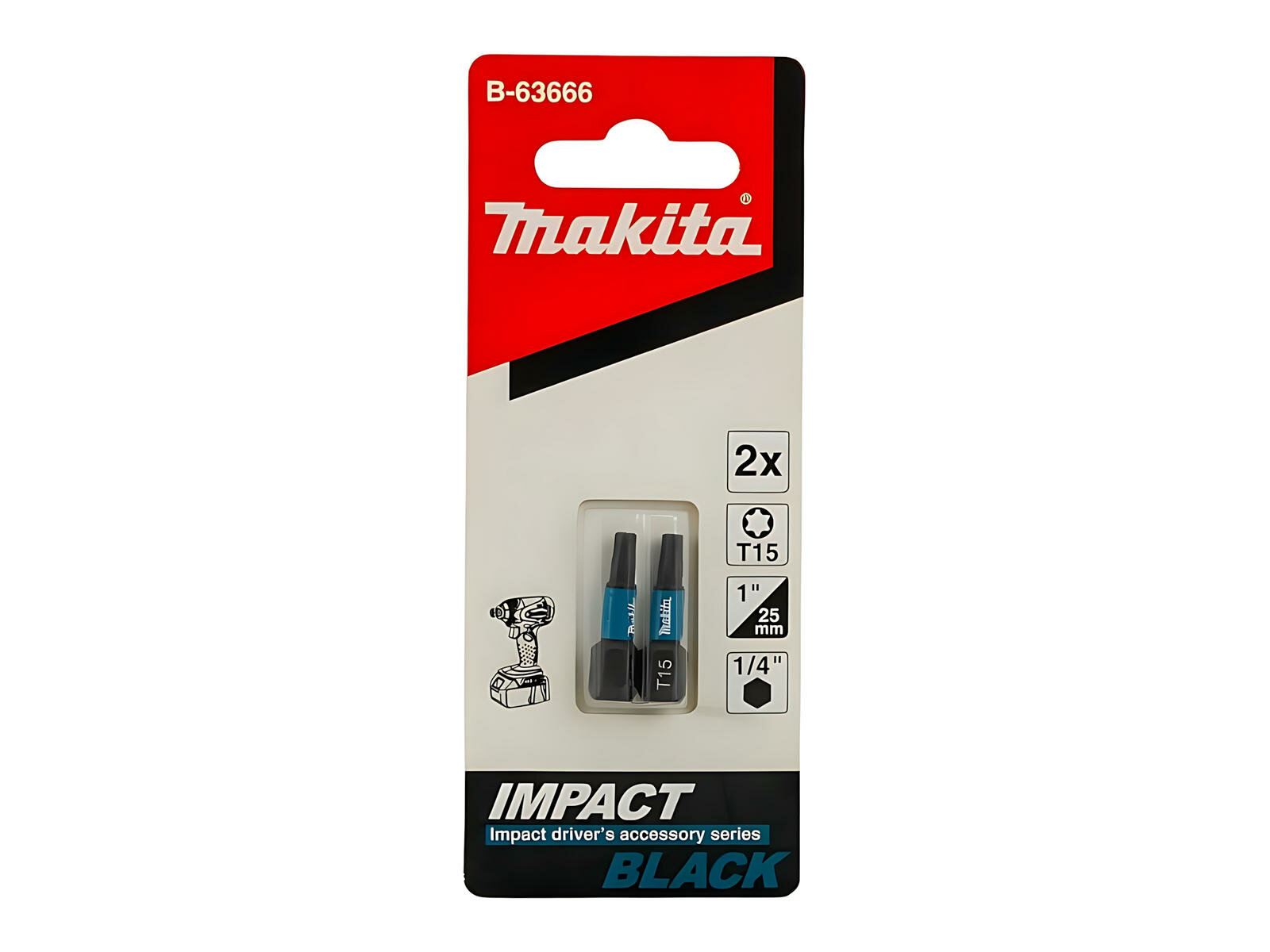 Бита T15 х 25 мм C-form (2 шт.) Impact Black MAKITA B-63666
