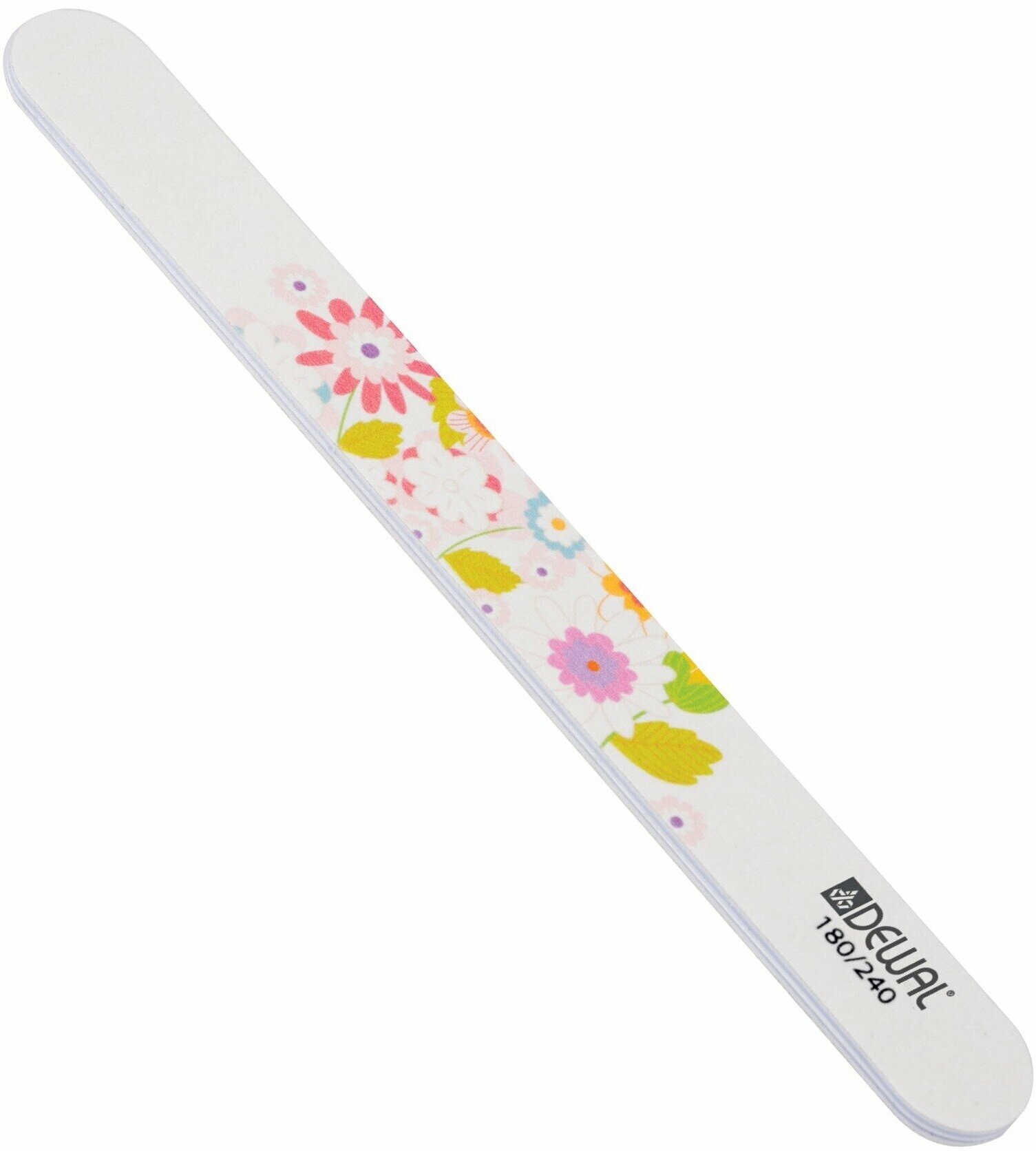 Пилка DEWAL для ногтей прямая Design Edition 180/240 18 см , цветная