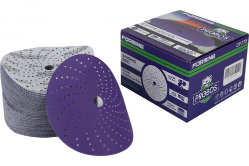 Круг шлифовальный c мультипылеотводом Purple, P400 Probos CERAMIC FILM Hookit CF775, 150 мм, 100 шт/уп