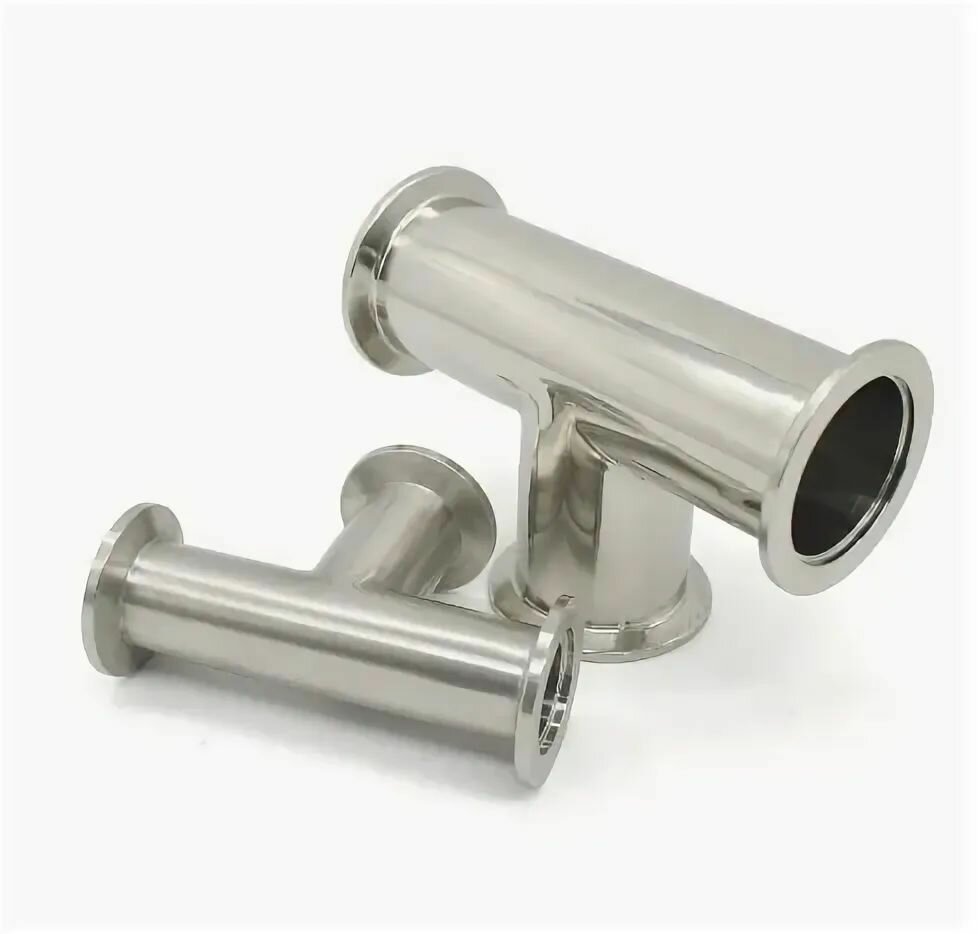 Тройник с фланцами KF40 (NW40) нержавеющая сталь 304L