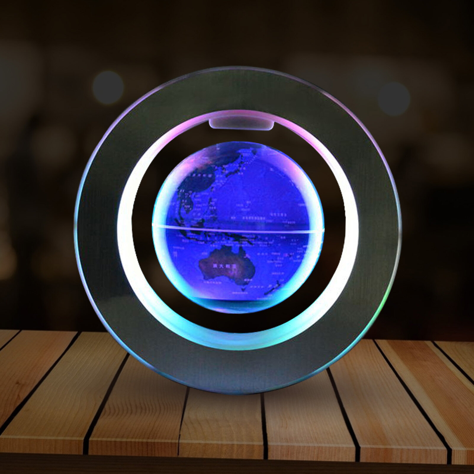 Плавающий глобус 4 дюйма, вращающаяся карта мира с магнитной левитацией и светодиодной основой для украшения детского домашнего стола