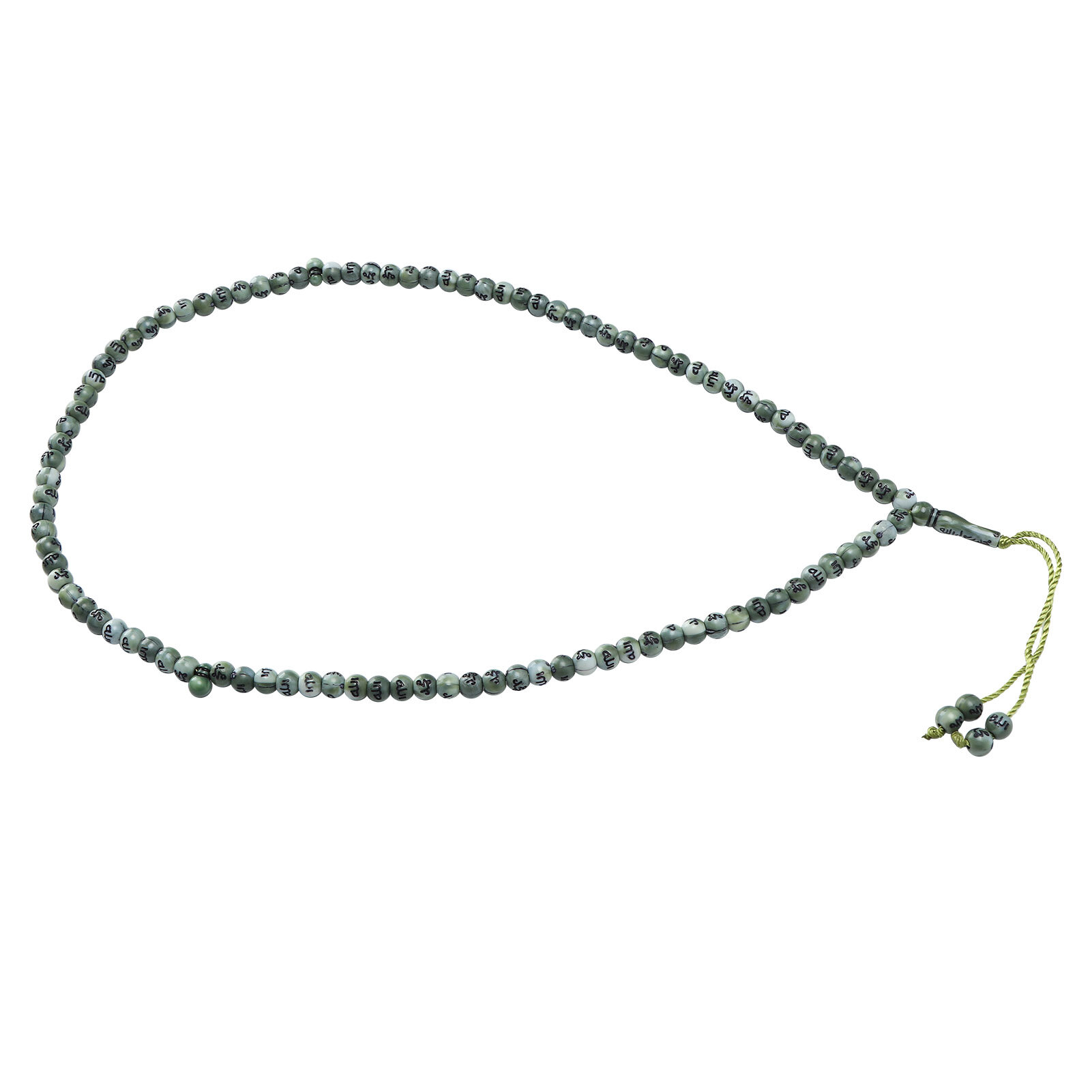 Мусульманские четки, исламская молитва, 99 гран, смола, Священное Писание, позолота, религиозная статья, зеленый