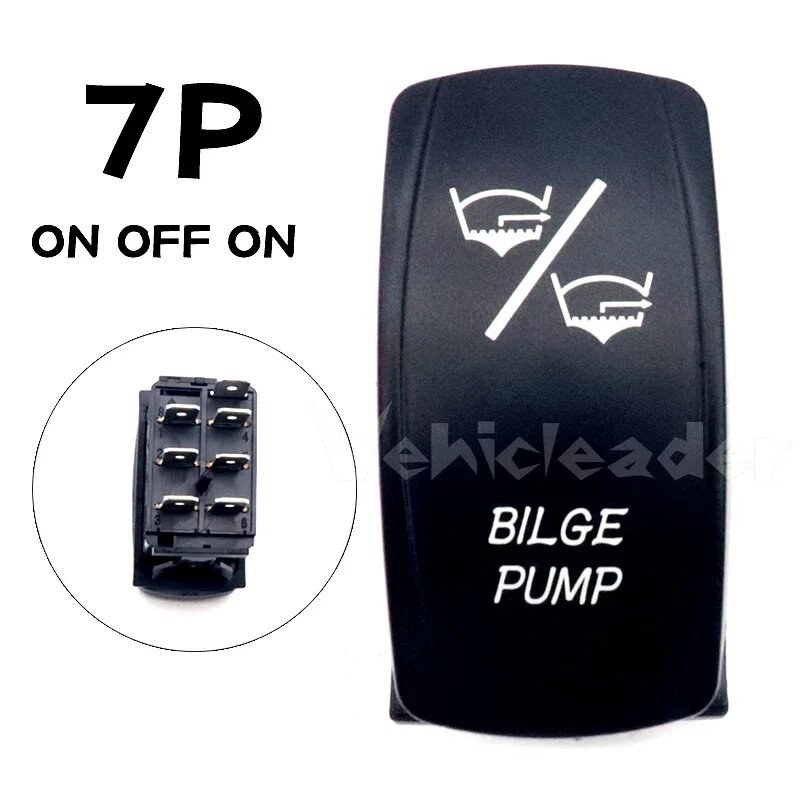 12 В 24 В морской кулисный переключатель для лодки 5-контактный SPST/7-контактный DPDT переключатель включения-выключения 12 В/20 А 24 В/10 А со светодиодной подсветкой для автомобиля, грузовика, морской пехоты BILGE PUMP-7P