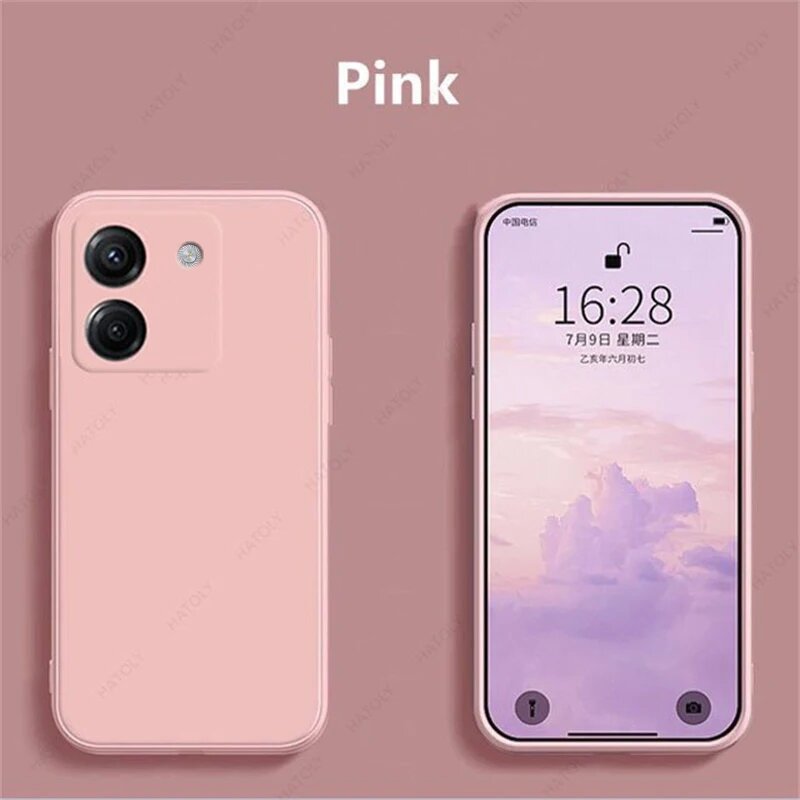 Розовый чехол для Xiaomi Poco M7 Pro из жидкого силикона