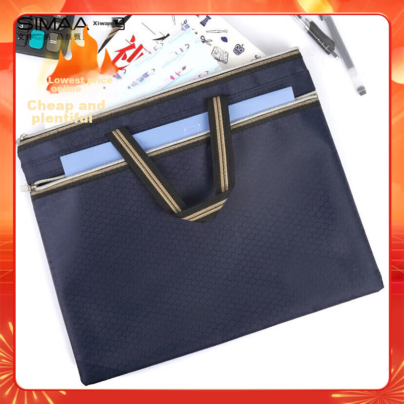 SIMAA Business Briefcase with Zipper, Handheld Business Meeting Bag, Document Organizer, Office Supplies, Blue, 6811