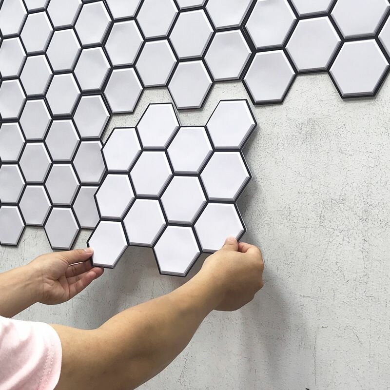 Панели (комплект 10 шт) самоклеющиеся для стен декоративные, 3D, мягкие 30х30 см, толщина 3 мм, водонепроницаемый, Материал ПВХ, мрамор