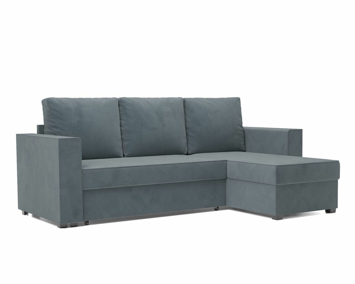 Угловой диван Mebel-ars Рим велюр Велюр серо-синий/НВ-178/26