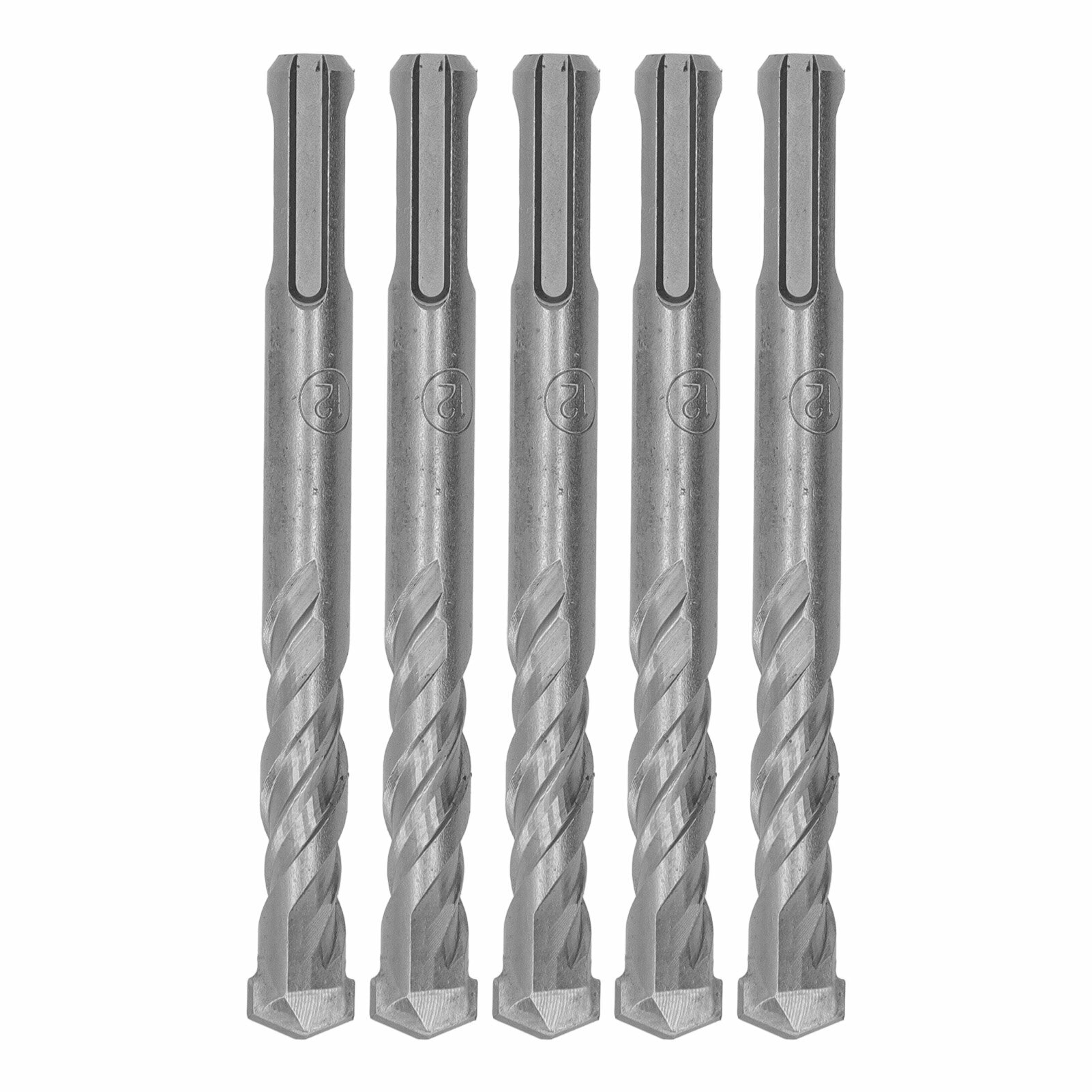 5 шт. Ударные сверла 110 мм с твердосплавным наконечником 2 канавки для кирпича и камня диаметр 12 мм