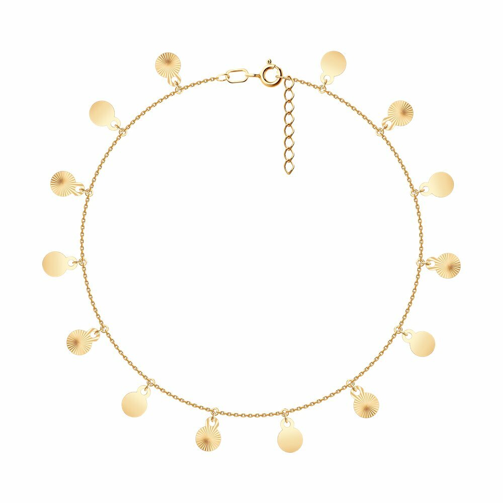 Браслет-цепочка, красное золото, 585 проба