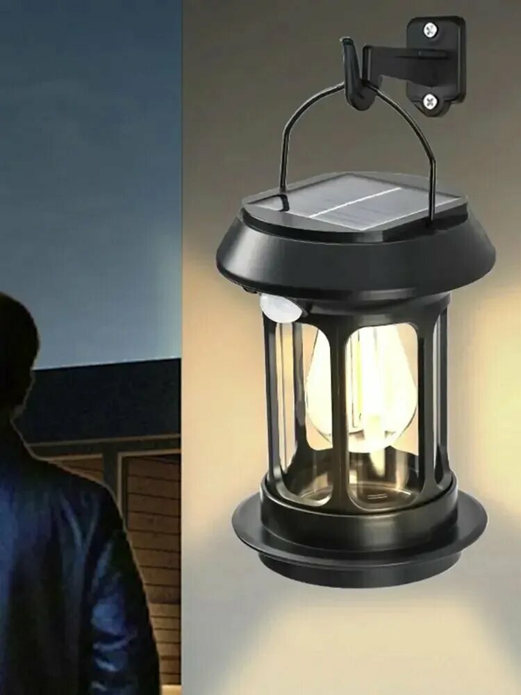 Фонарь с датчиком движения "Украшение для сада", уличный, подвесной, водонепроницаемый, пластик