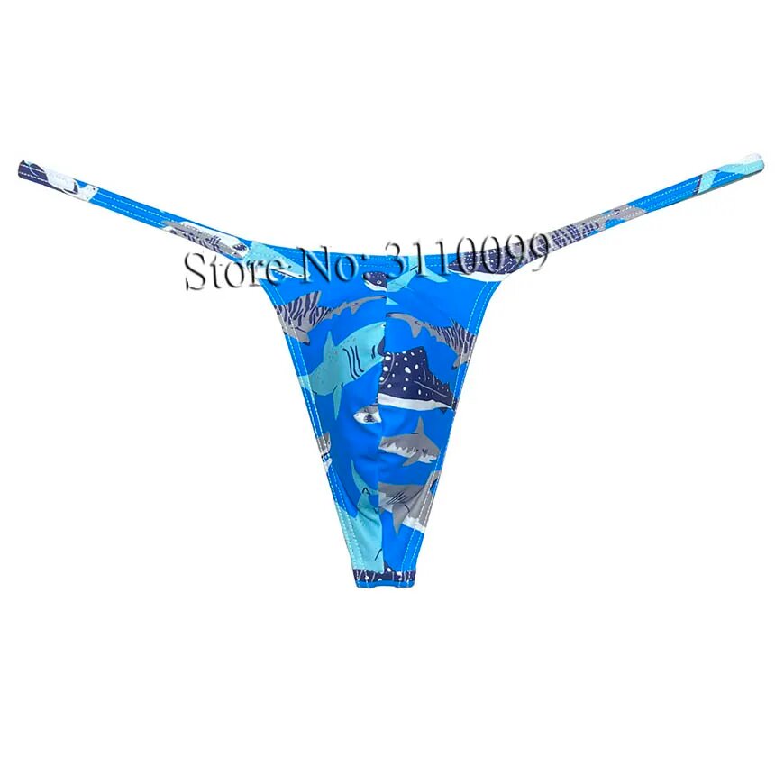 Мужские стринги для позирования, микро-бикини, плавание, танга, сумка, стринги, нижнее белье, нижнее белье Синий, L, Blue Shark