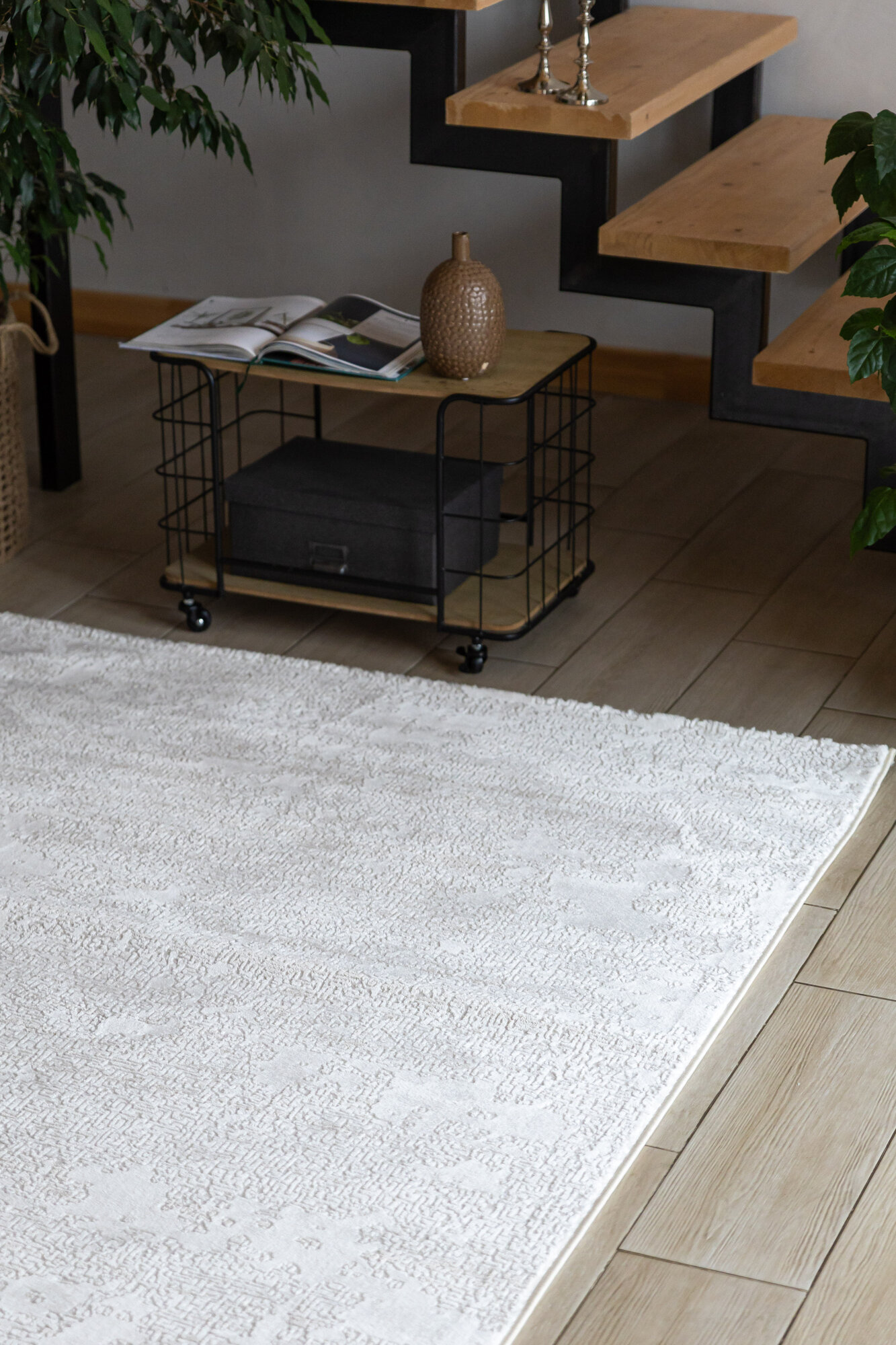 Ковер комнатный 100 х 200 ворсовый для спальни гостиную, противоскользящая джутовая основа