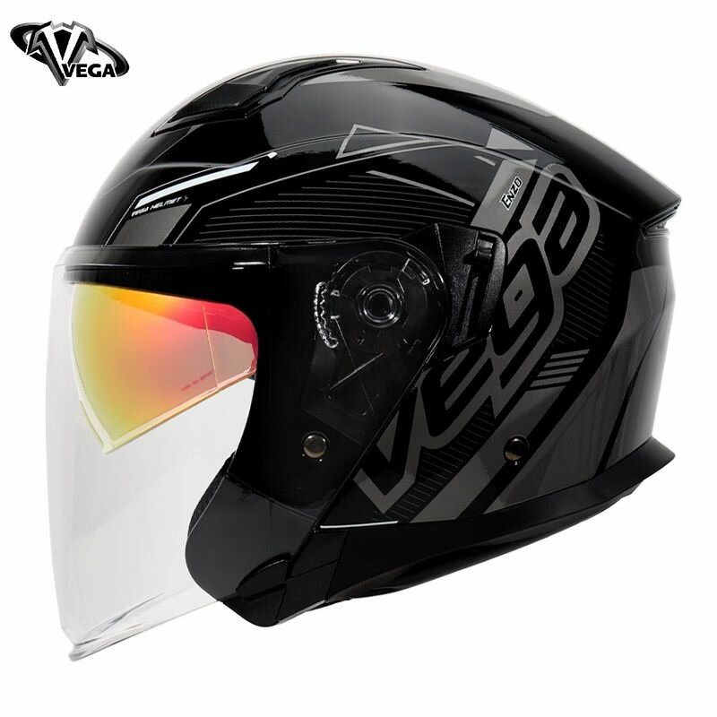 VEGA с двумя линзами 4/3 шлем черно-серый M