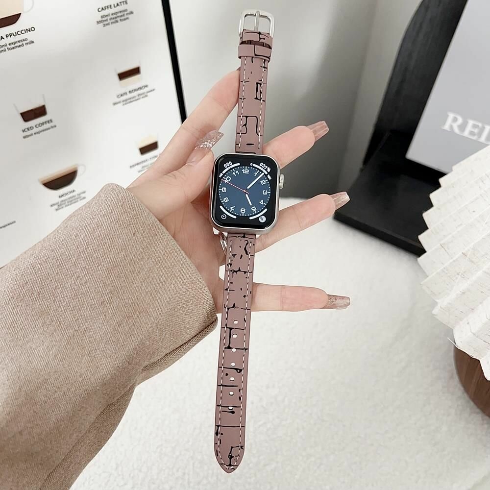 Расписной Кожаный Ремешок Для Часов С Рисунком Молнии, Размер IWatch 44мм 49мм 42мм 45мм 46мм Подходит Для Apple Watch Серии 1-10 SE ULTRA