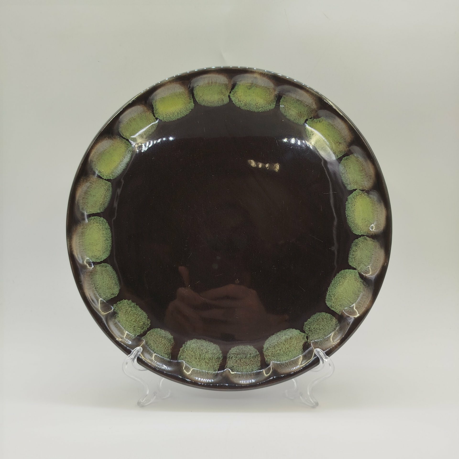 Блюдо сервировочное с абстрактным декором, Бакинский фаянсовый завод, фаянс